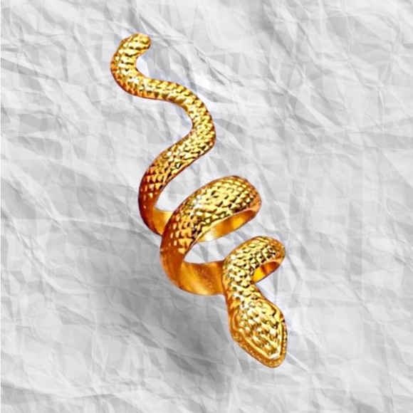 Jewelry | Thick Chunky Wrap Around Goldtone Snake Ring | Poshmark